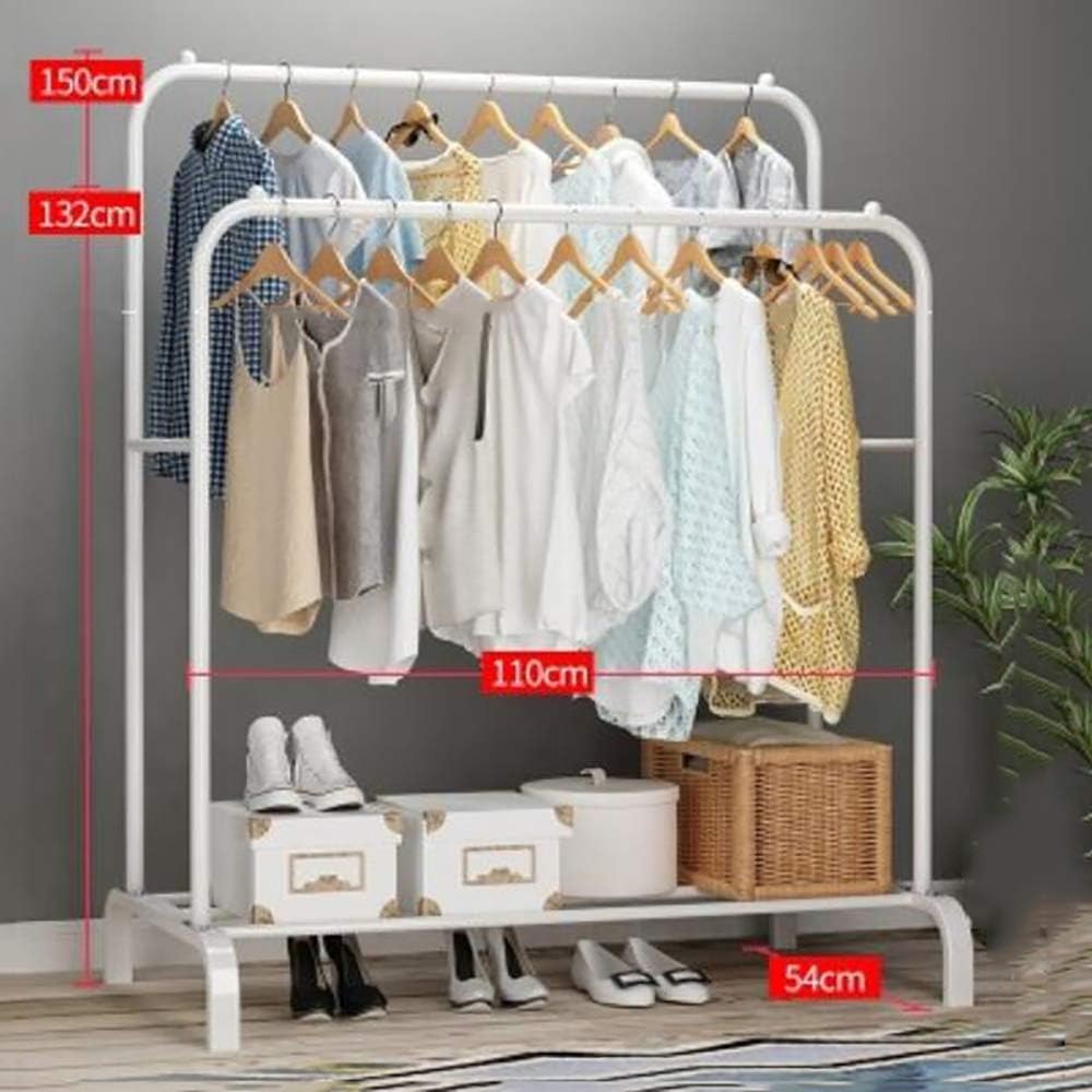 Movable Clothing Rack with Wheels Double Rails – Homelux Kenya