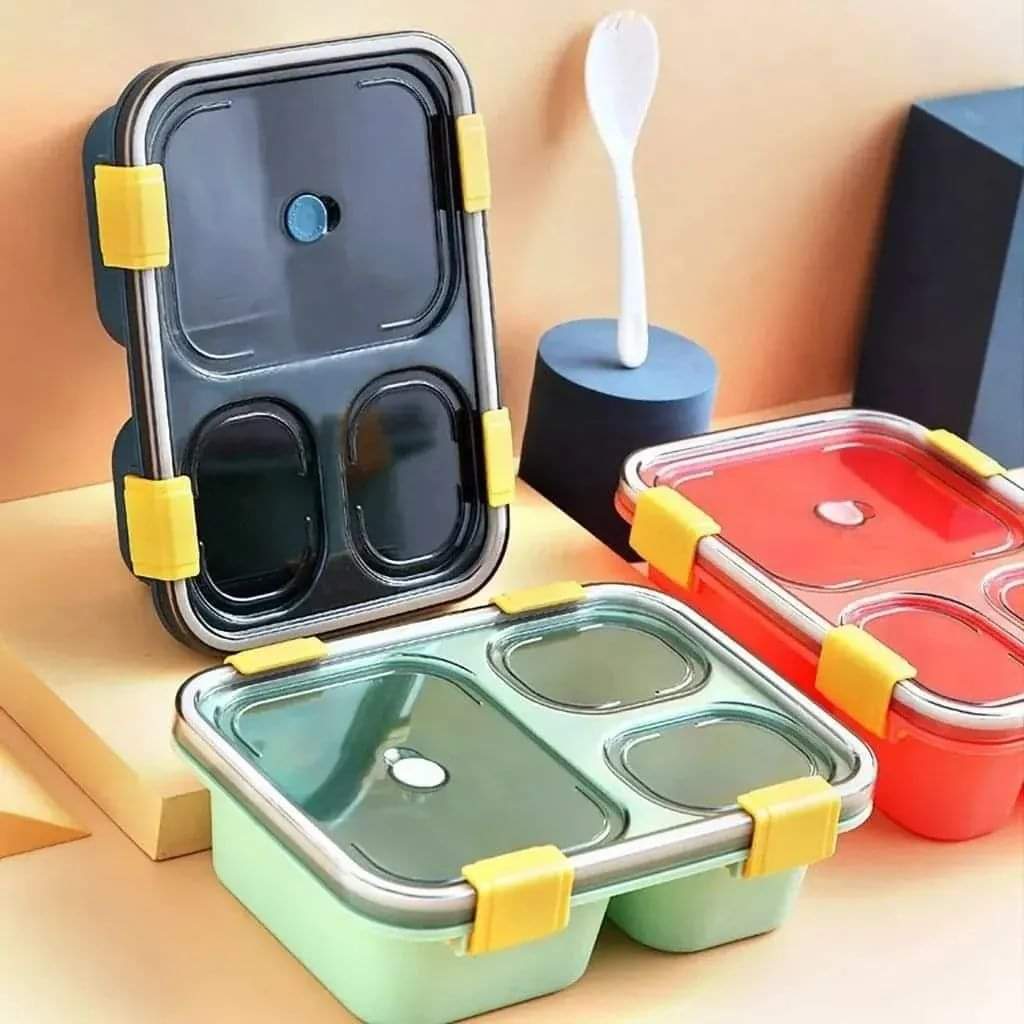 3Slotted Lunch box in pink and blue – Homelux Kenya