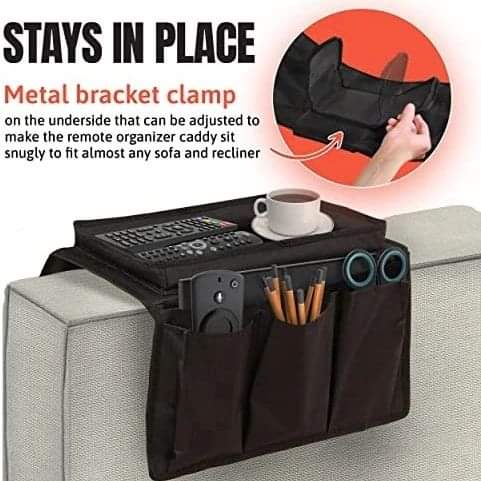 Couch arm rest organizer with top tray and pockets – Homelux Kenya