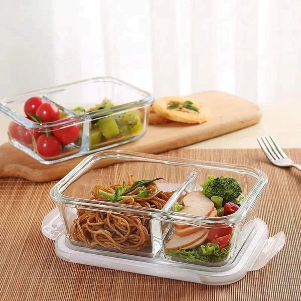 2 Grid Microwave Safe Glass Lunch Box – Homelux Kenya