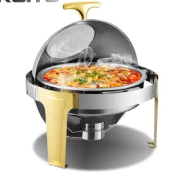Roll Top Chaffing Dish with Gold Stand – Homelux Kenya