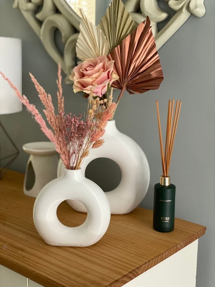 Porcelain ceramic 2in1 elegant decor donut flower vases – Homelux Kenya