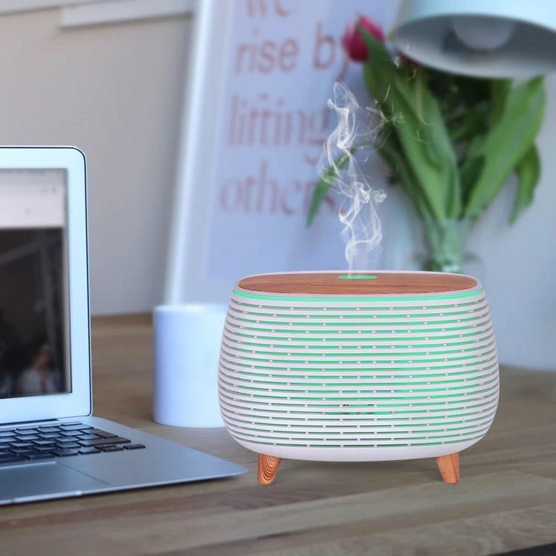 7 Colors Wood Grain Ultrasonic Humidifier Aromatherapy & Diffuser ...