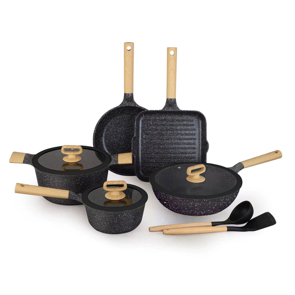 10PCS Granite Non Stick Cookware Sets With Induction Base – Homelux Kenya