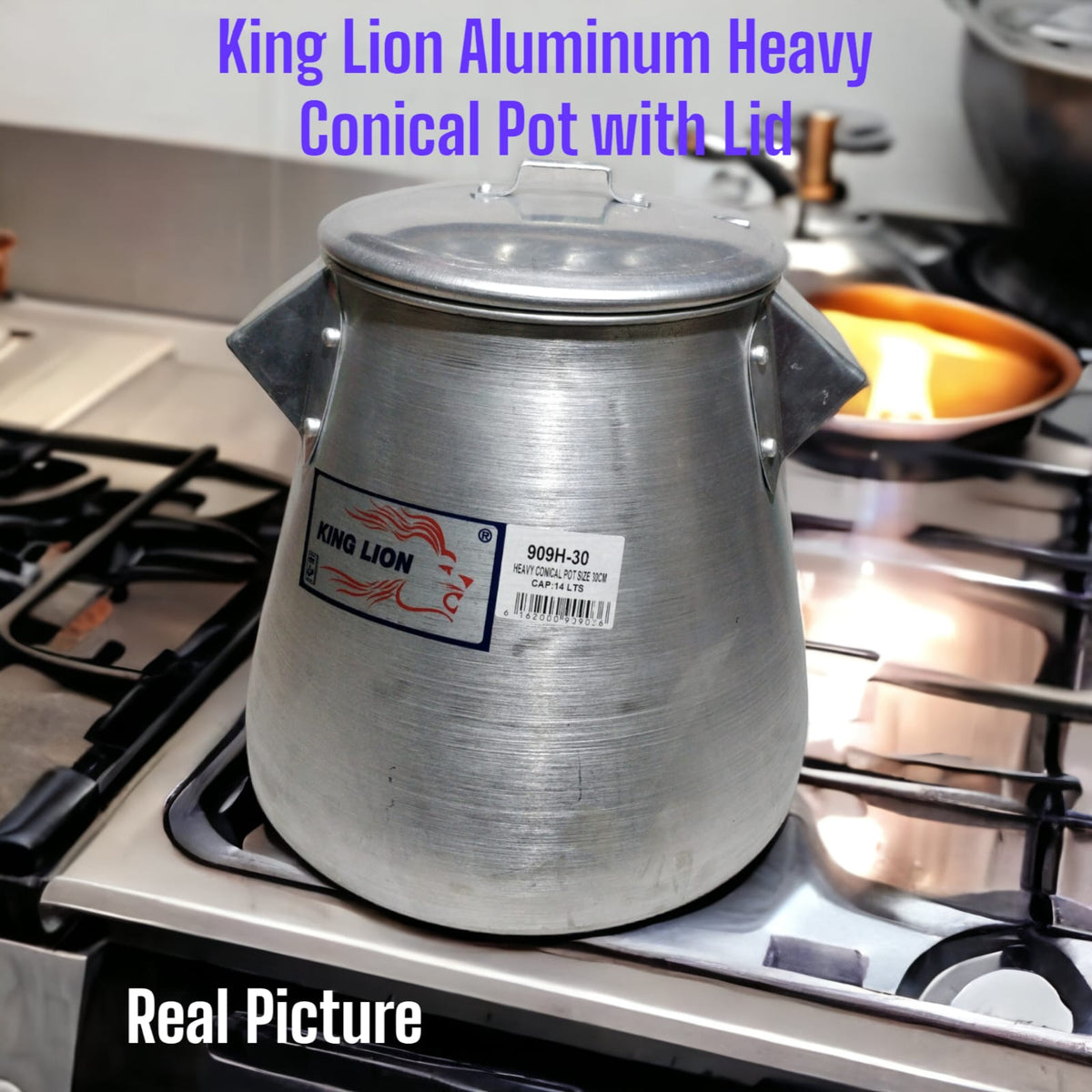 King Lion Heavy Aluminum Conical Pot With Lid – Homelux Kenya