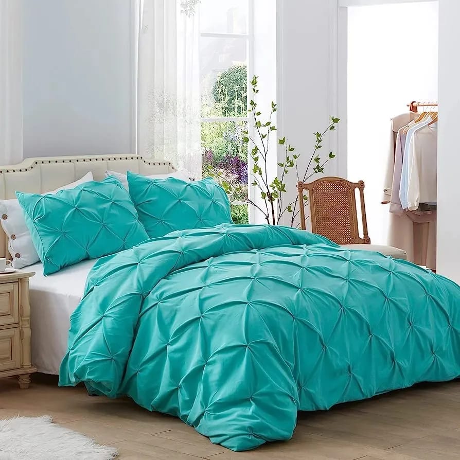 Pinch Pleat Cross Pintuck Duvet Quilt Cover Luxury Duvet Cover Set ...