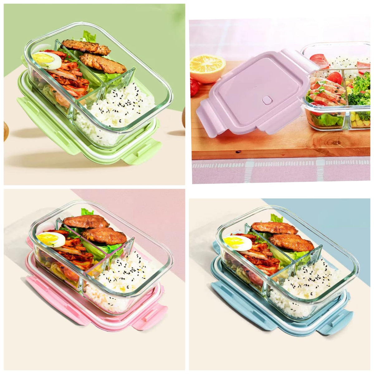 3 Grid Microwave Lunch Box Large Capacity 1400mls – Homelux Kenya