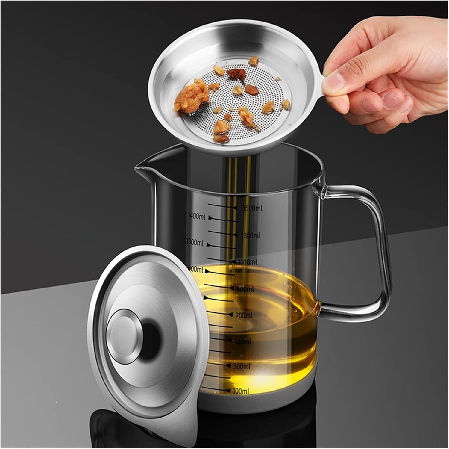 High borosilicate glass oil jar filter – Homelux Kenya