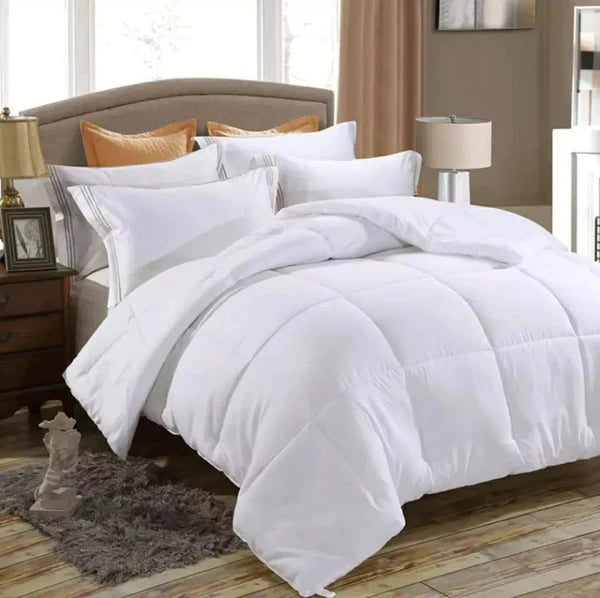 Binded Plain White Cotton Duvet Set – Homelux Kenya
