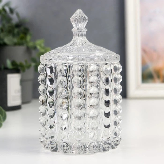 This elegant, eye catching, crisp white glass sugar dish, vessel gives ...