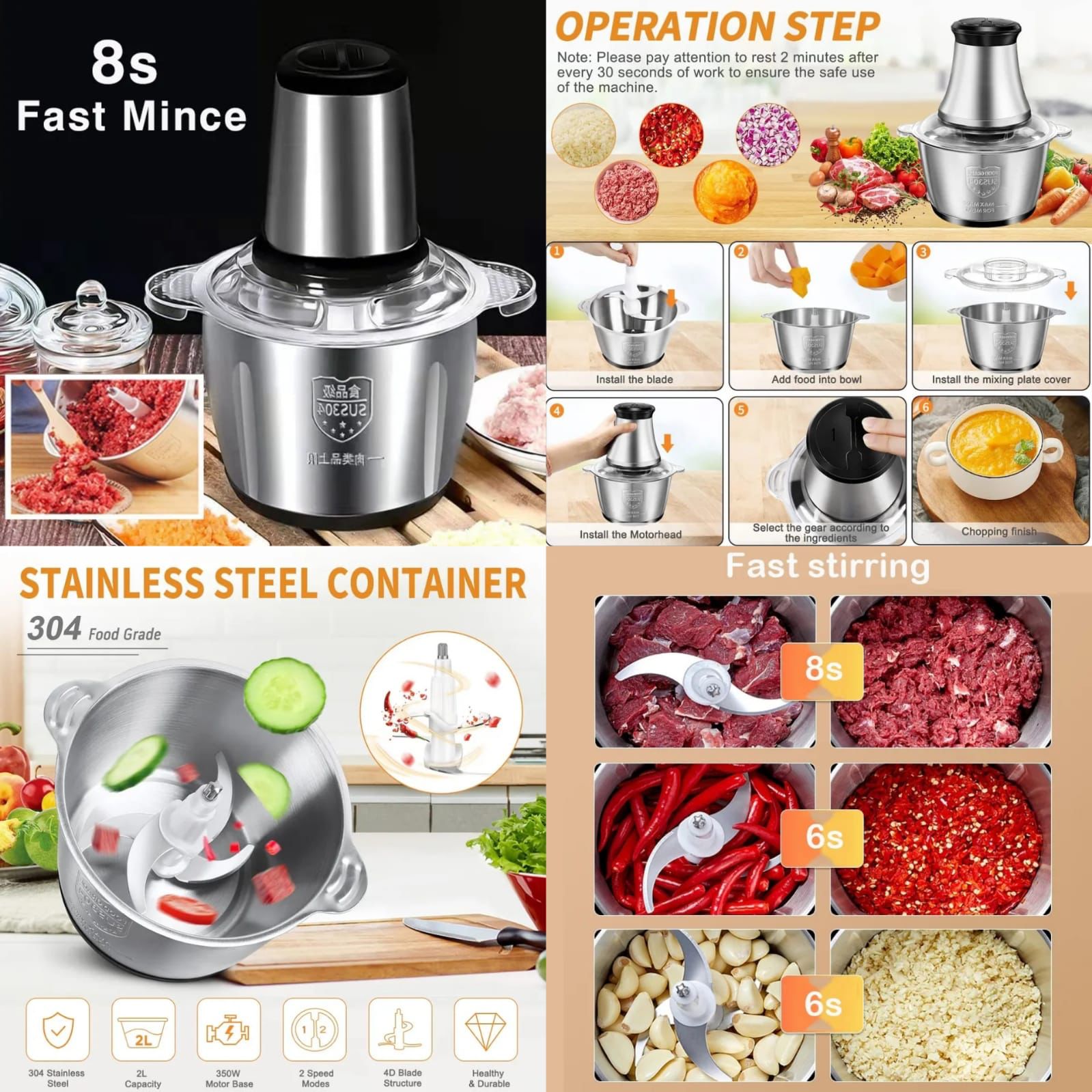 Stainless Steel Electric Meat Grinder / Mincer / Chopper – Homelux Kenya