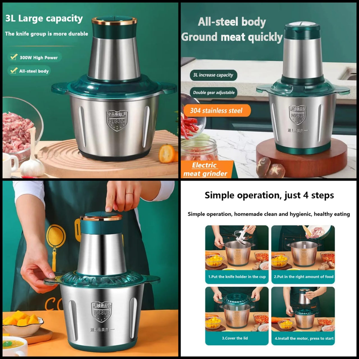 3L STAINLESS STEEL ELECTRIC MULTIFUNCTION GRINDER – Homelux Kenya