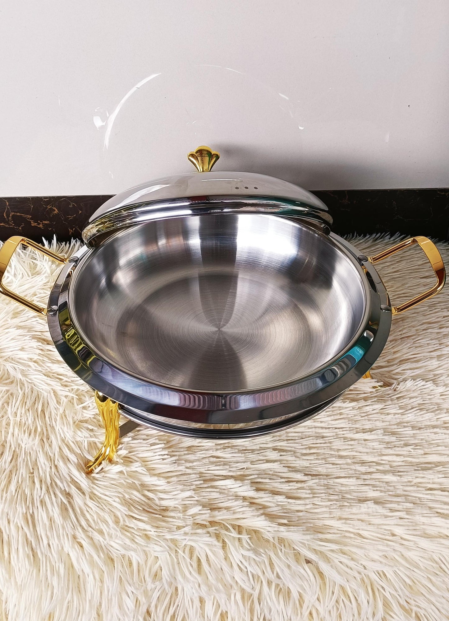 Round stainless Cheffing dishes – Homelux Kenya
