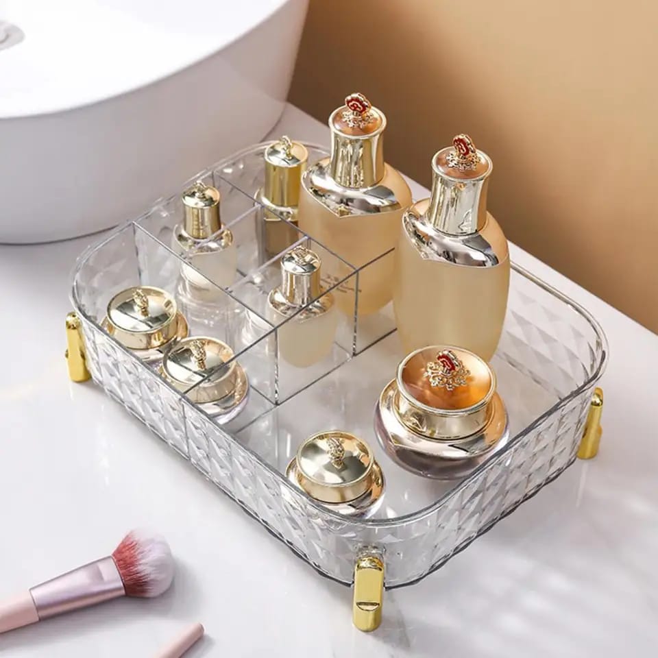 Large Capacity Multi Grids Transparent Make Up/ Multipurpose cosmetics ...