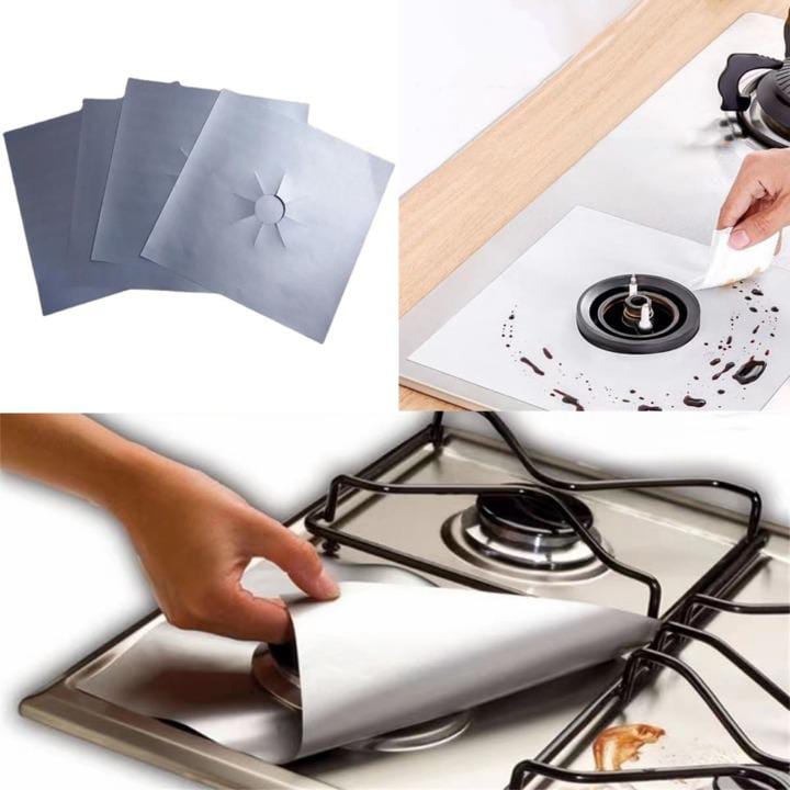 12 Piece Gas Stove Mat | Reusable Aluminium Foil Liner – Homelux Kenya